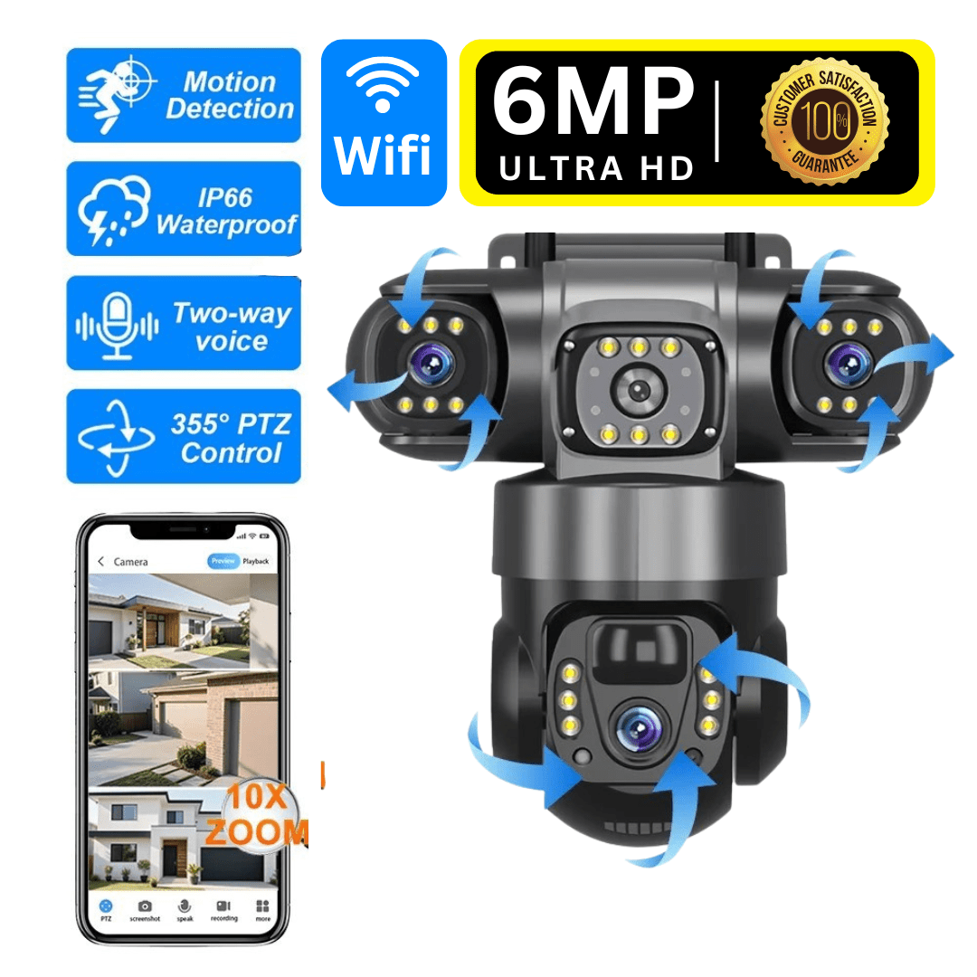 V380 PRO Three Lens WiFi IP Camera HD 2MP+2MP+2MP Outdoor Waterproof ...
